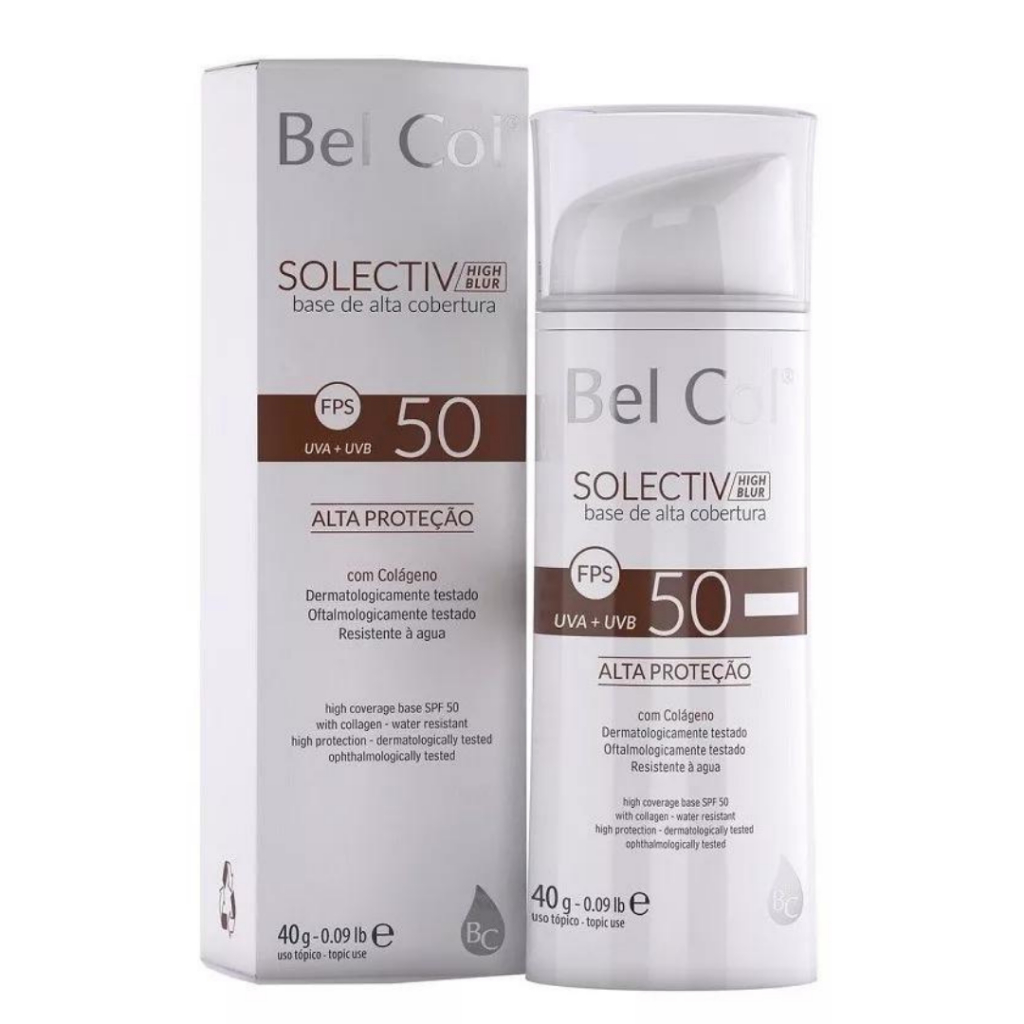 Base de Alta Cobertura Cor Bege Solectiv FPS 50 Bel Col 40g | Shopee Brasil