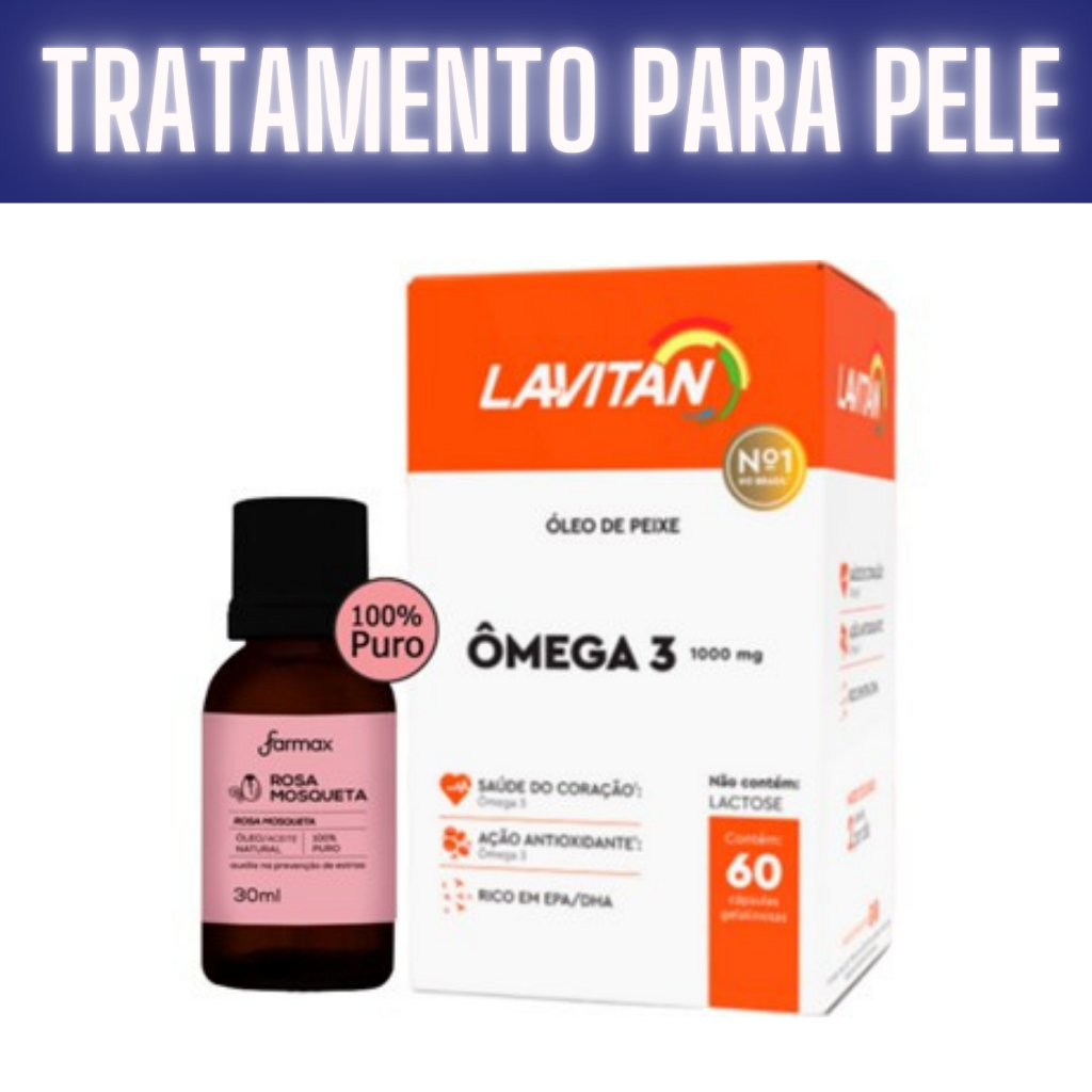 KIt Óleo De Rosa Mosqueta 100% Puro Farmax + Suplemento Omega 3 1000mg ...
