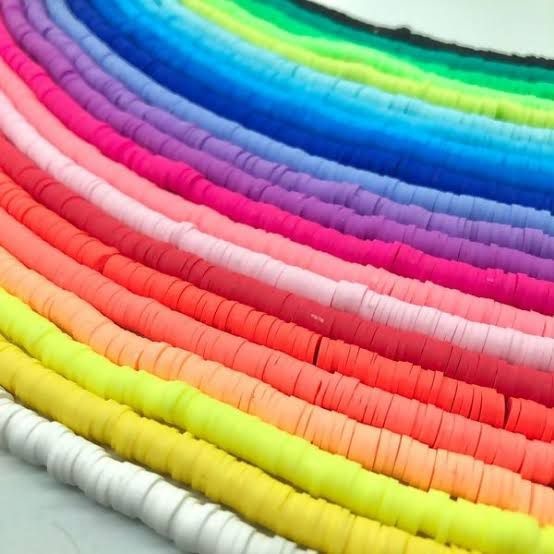 Disco De Fimo 6mm Miçanga Emborrachada Com 40cm | Shopee Brasil
