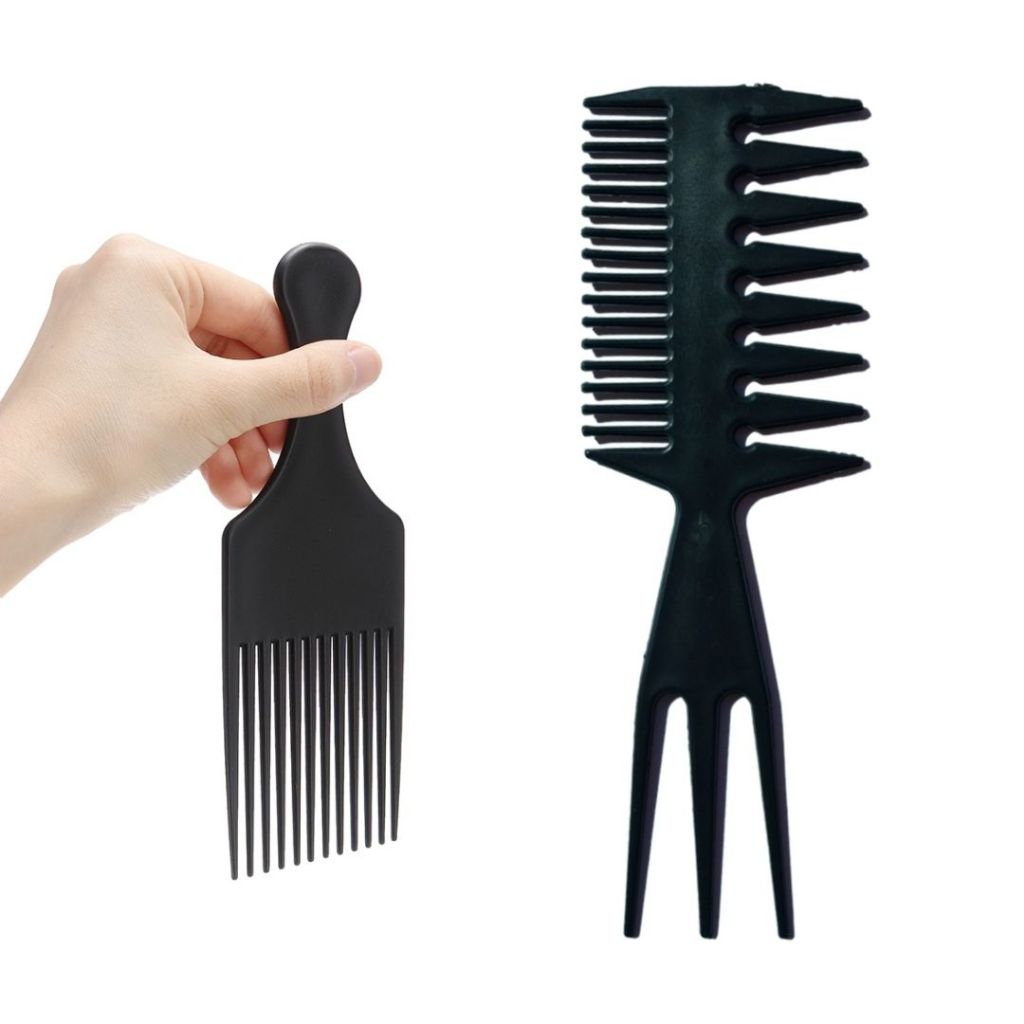 Kit com 2 Pentes - Pente Garfo + 3 Funções Black Power Cabelo Afro ...