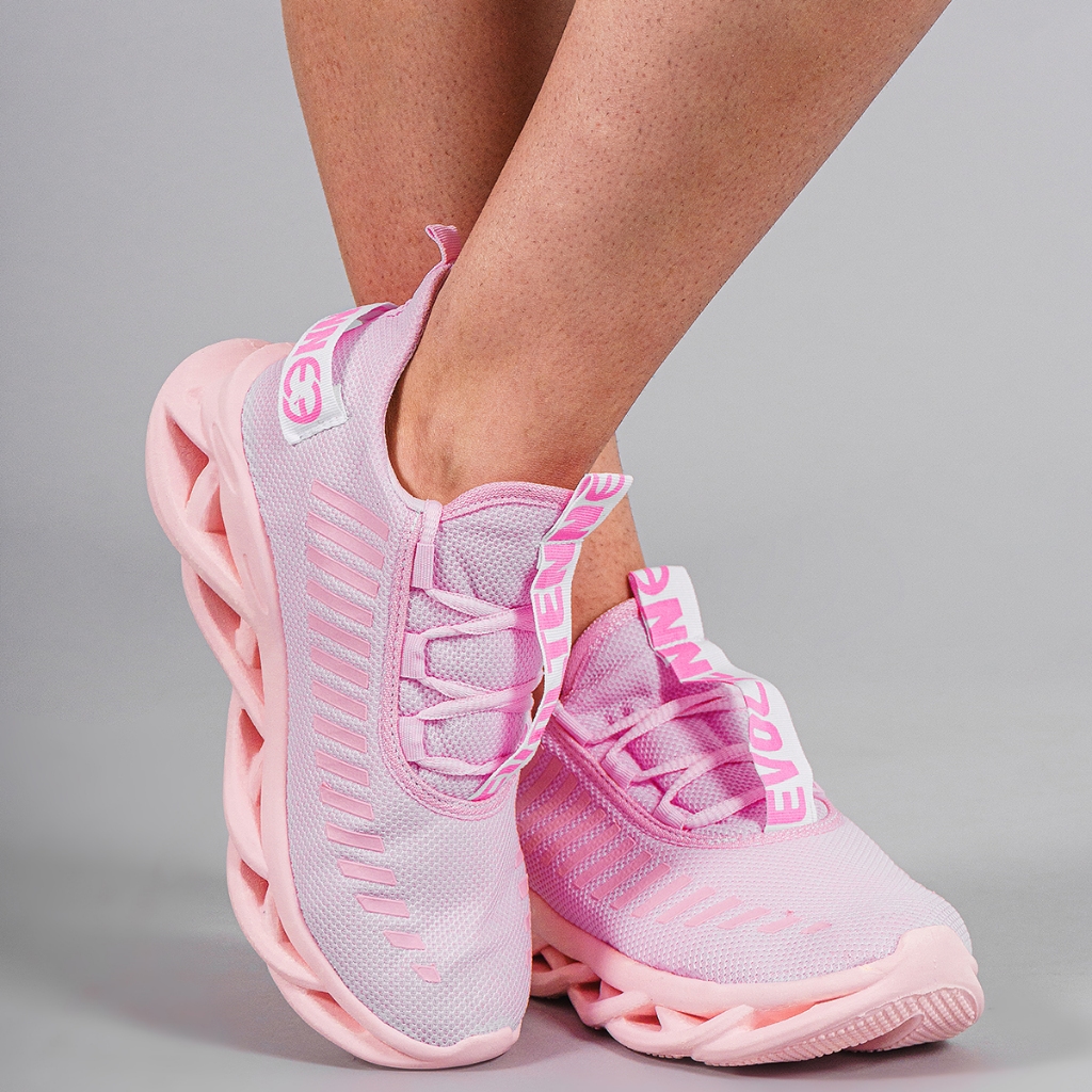 Tênis Feminino Rosa Tendência Exclusiva Original De Fabrica Esportivo ...