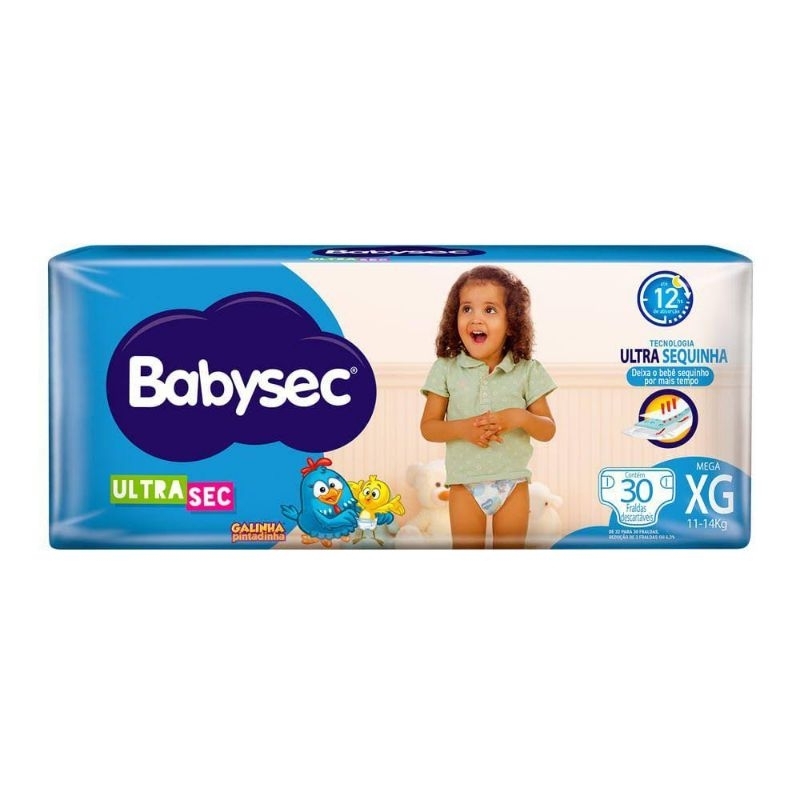 Fralda Babysec ultra sec XG 30 uni. | Shopee Brasil