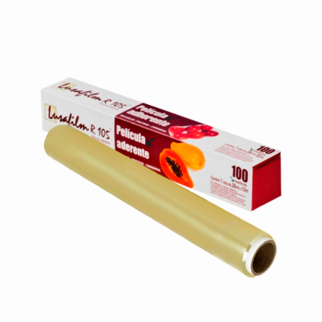Rolo Bobina Plastico De Filme PVC 280mm X 100m Transparente Com ...