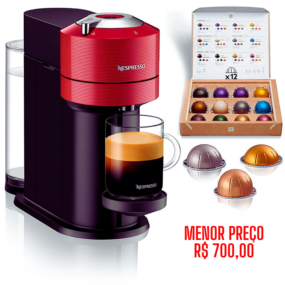 Cafeteira Nespresso Vertuo Next Vermelha Com 12 Capsulas | Shopee Brasil