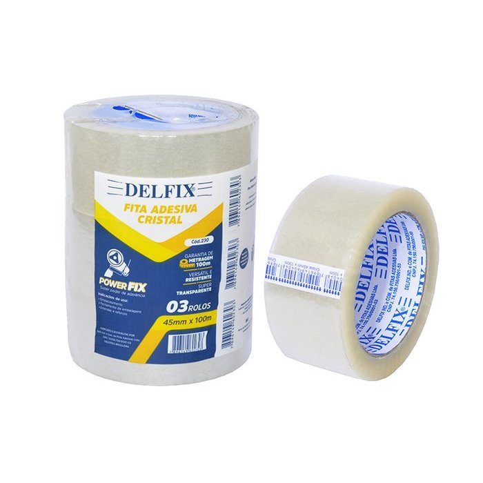 Fitas Adesivas Transparente 45mm X 100 Metros - Delfix | Shopee Brasil
