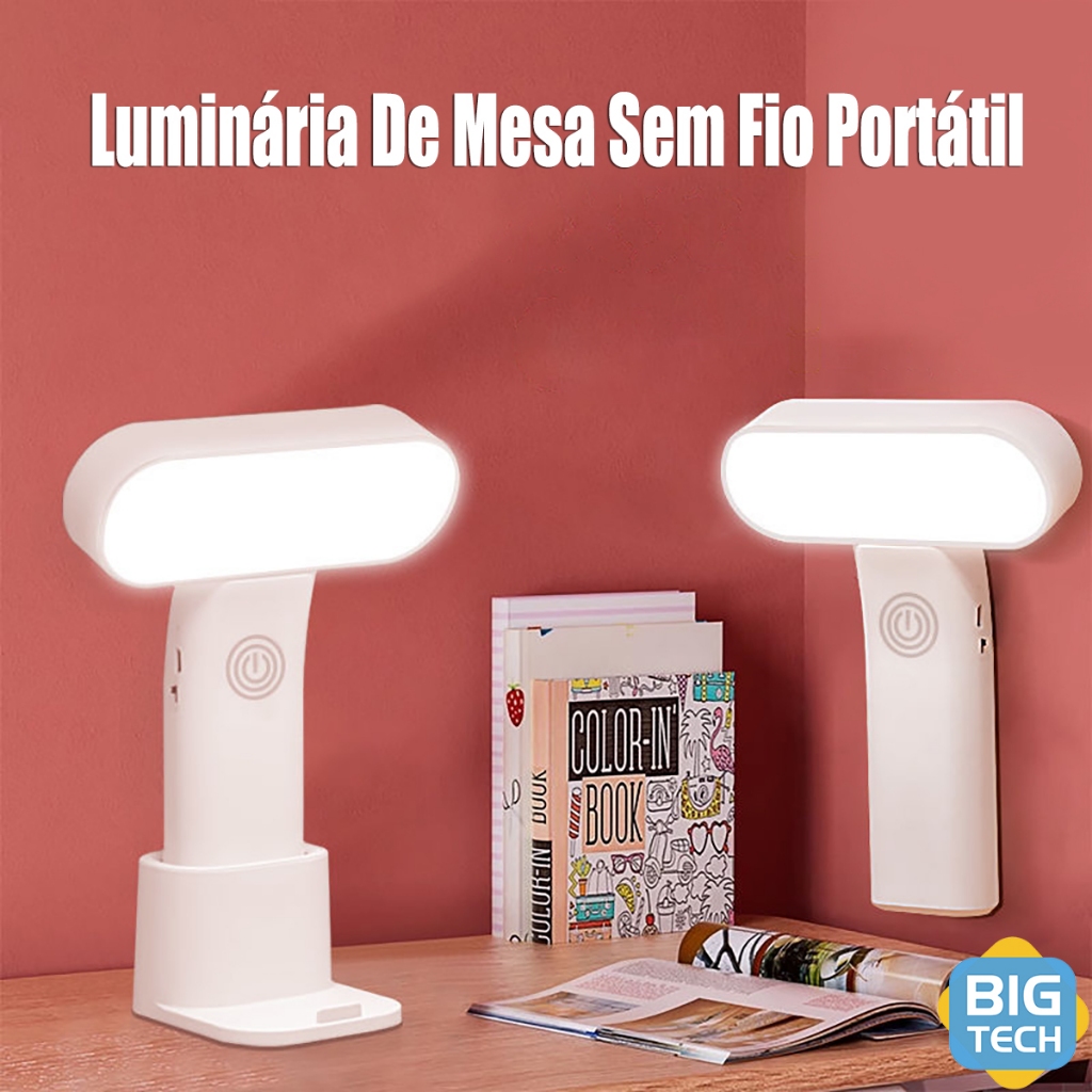Lâmpada De Mesa Com Luminária De Mesa USB Bateria Recarregável Com ...