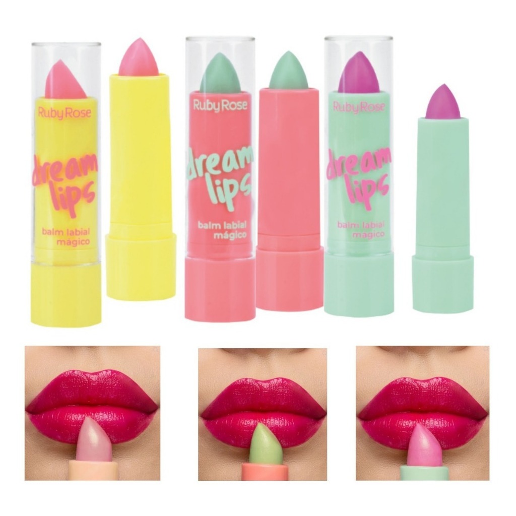 Batom Balm Labial Magico Dream Lips Hidratante Da Ruby Rose COR ENVIADA ...