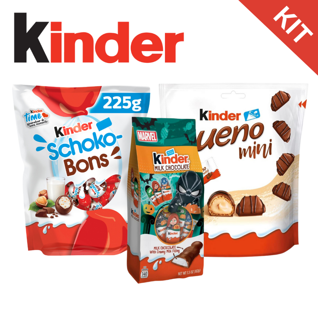 KIT CHOCOLATE KINDER BUENO CHOCO BONS E MARVEL | Shopee Brasil