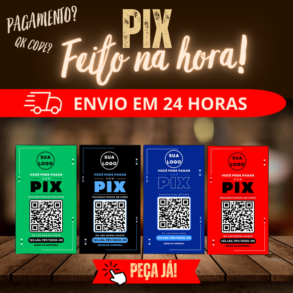 Placa Pagamento Pix QR Code Display Balcão Loja | Shopee Brasil
