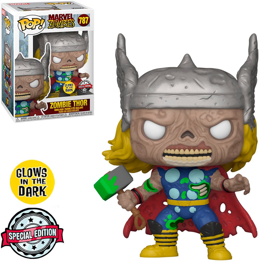 FUNKO POP MARVEL ZOMBIES EXCLUSIVE - THOR 787 (GLOWS IN THE DARK) NOVO ...