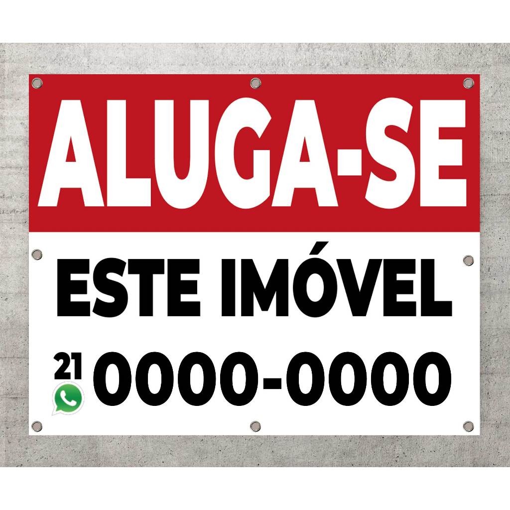 Placa Aluga-se, Placa Vende-se em Lona com Ilhoses - Sol e Chuva ...