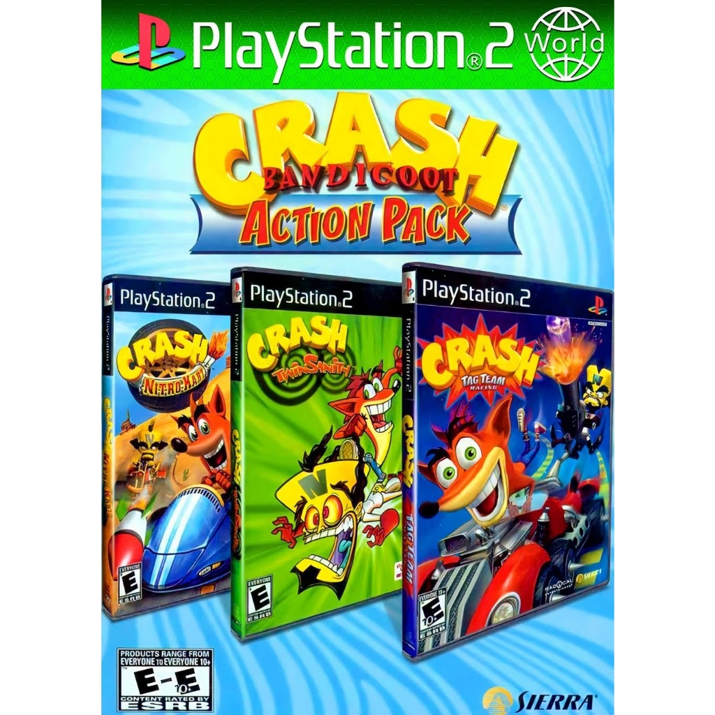 Crash Bandicoot Action Pack 3 Em 1 - jogo para PS 2 / Playstation 2 ...