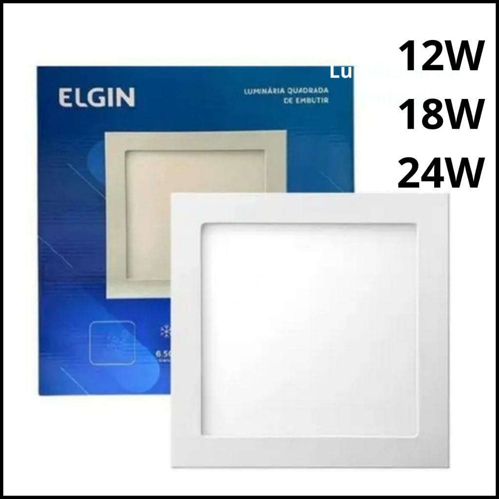 Luminária Painel Plafon Led Embuir Quadrado ou Redonda Branco Frio e Branco quente 12W/18W/24W ...