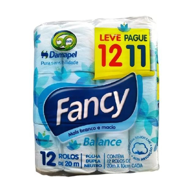 Papel Higiênico Folha Dupla Balance 20m Fancy Leve 12 e Pague 11 ...