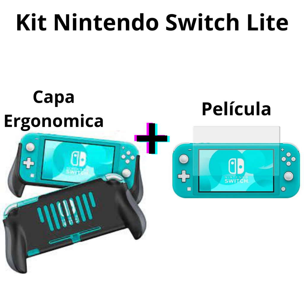 Kit Nintendo Switch Lite Case Ergonômica Premium + Película | Shopee Brasil