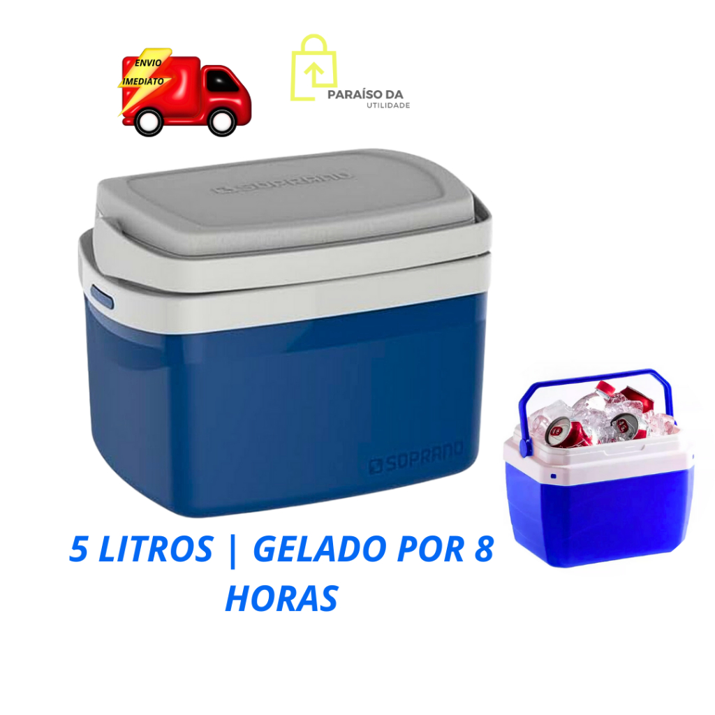 Caixa Térmica Cooler Coller Pequeno 5 Litros Cooler Soprano 5 Litros ...