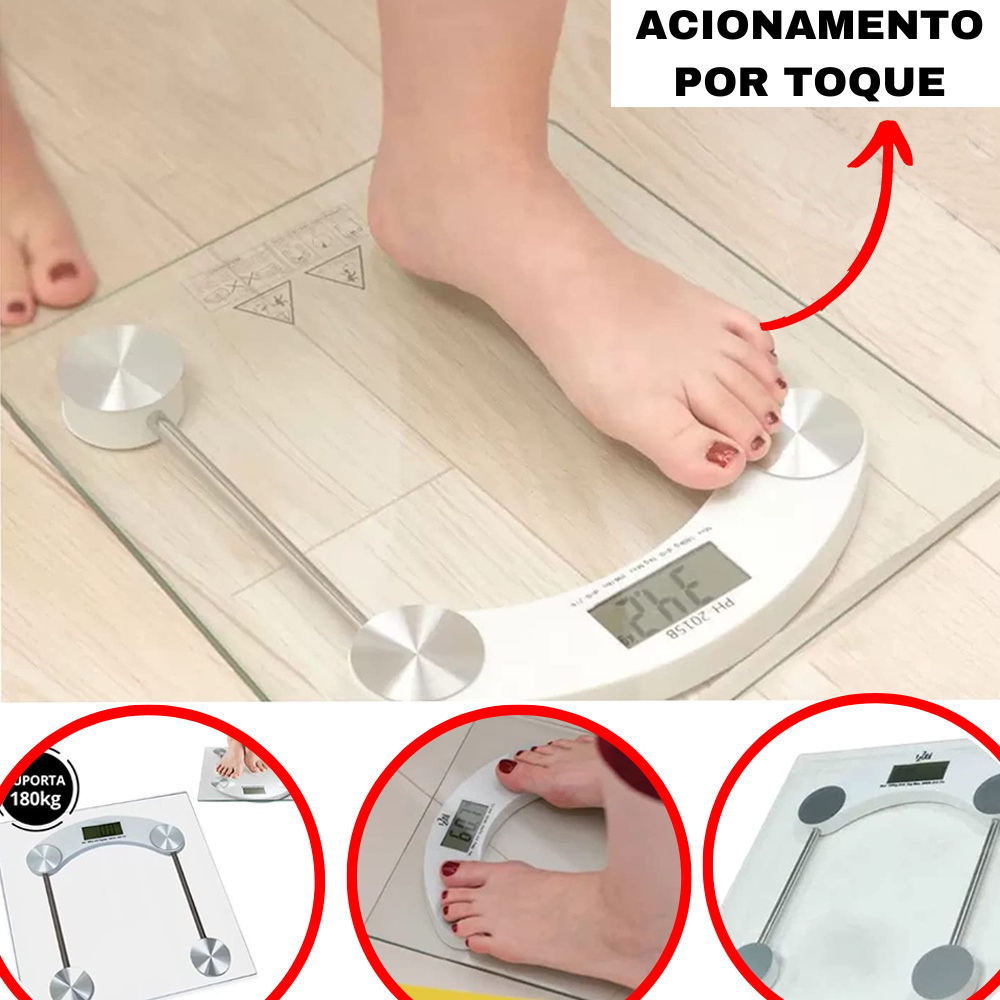 Balança Digital Eletrônica Vidro 180kg Academia Banheiro | Shopee Brasil