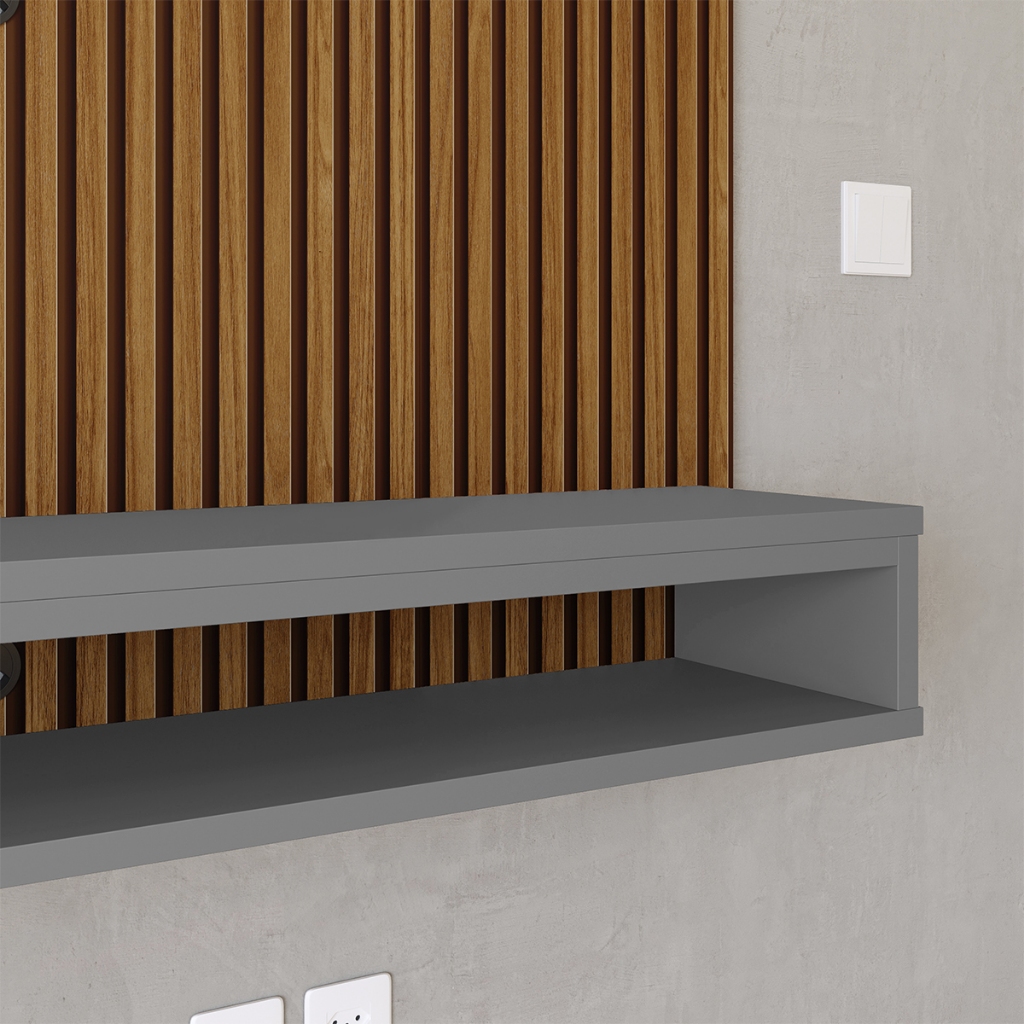 Painel Cissa Tv Até 50" Nicho Decorativo Prateleira Inferior Suspenso ...