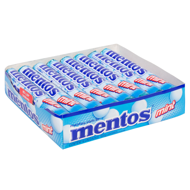 Bala mastigável Mentos Stick Mint 37,5g 16 un | Shopee Brasil