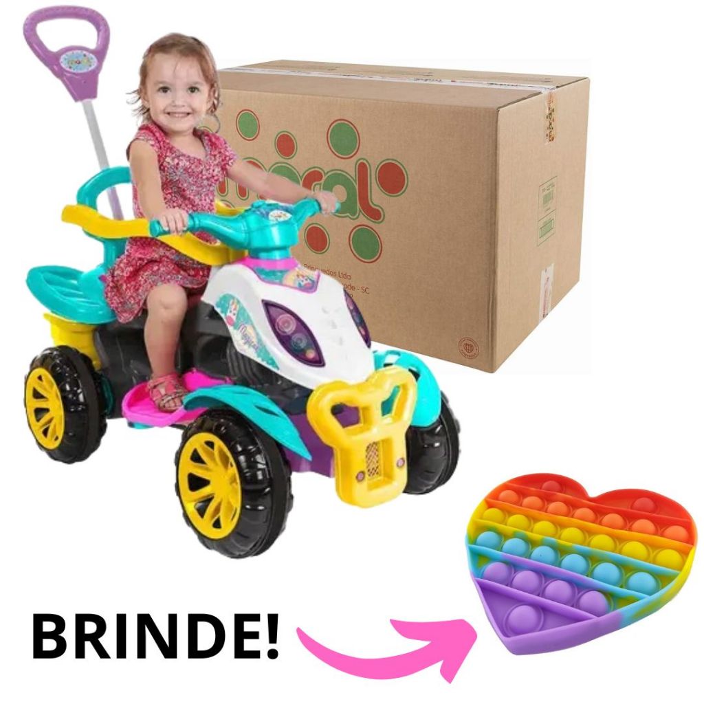 Carrinho De Passeio Infantil Quadriciclo Pedal Empurrar Bebe | Shopee ...