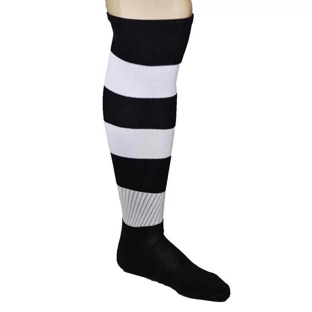 Meião Futebol Profissional Kanxa Listrado Preto/Branco Adulto | Shopee Brasil