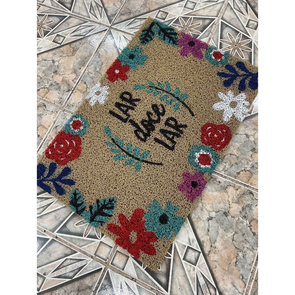 Tapete Capacho Personalizado Lar Doce Lar Florido Flores 60x40cm ...