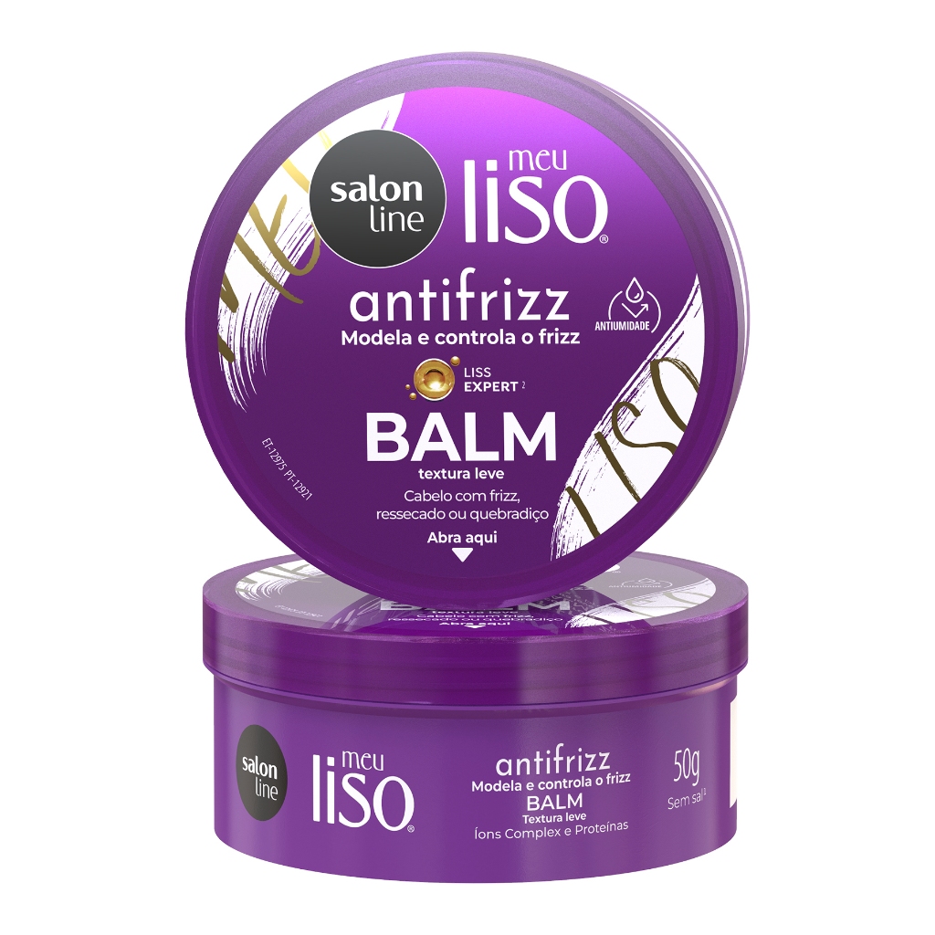 Balm AntiFrizz Meu liso Modela e Controla Frizz textura Leve 50g Salon ...