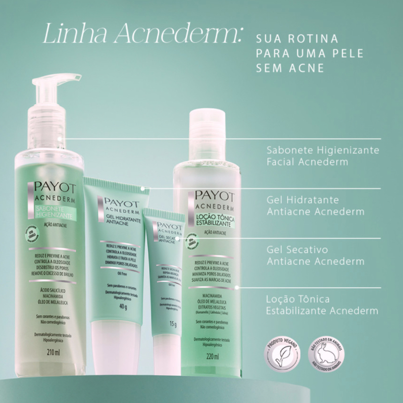 KIT Tratamento Facial Antiacne Pele Mista a Oleosa ACNEDERM PAYOT ...