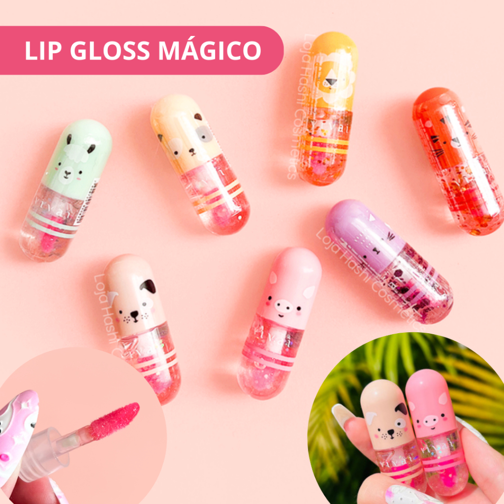 Gloss Mágico Infantil Brilho Labial Glitter Criança | Shopee Brasil
