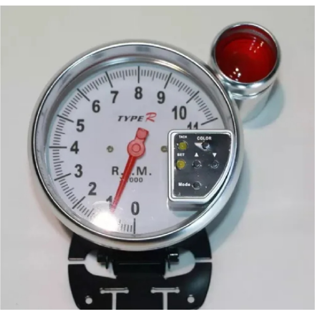 Relógio Rpm Conta Giro 7 cores 127mm Carro universal - Faz a Boa!