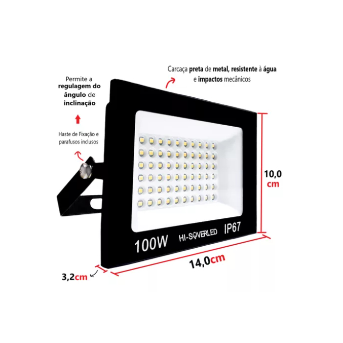 Refletor Led 200w Holofote Bivolt Prova Dágua Ip67 Frio | Shopee Brasil