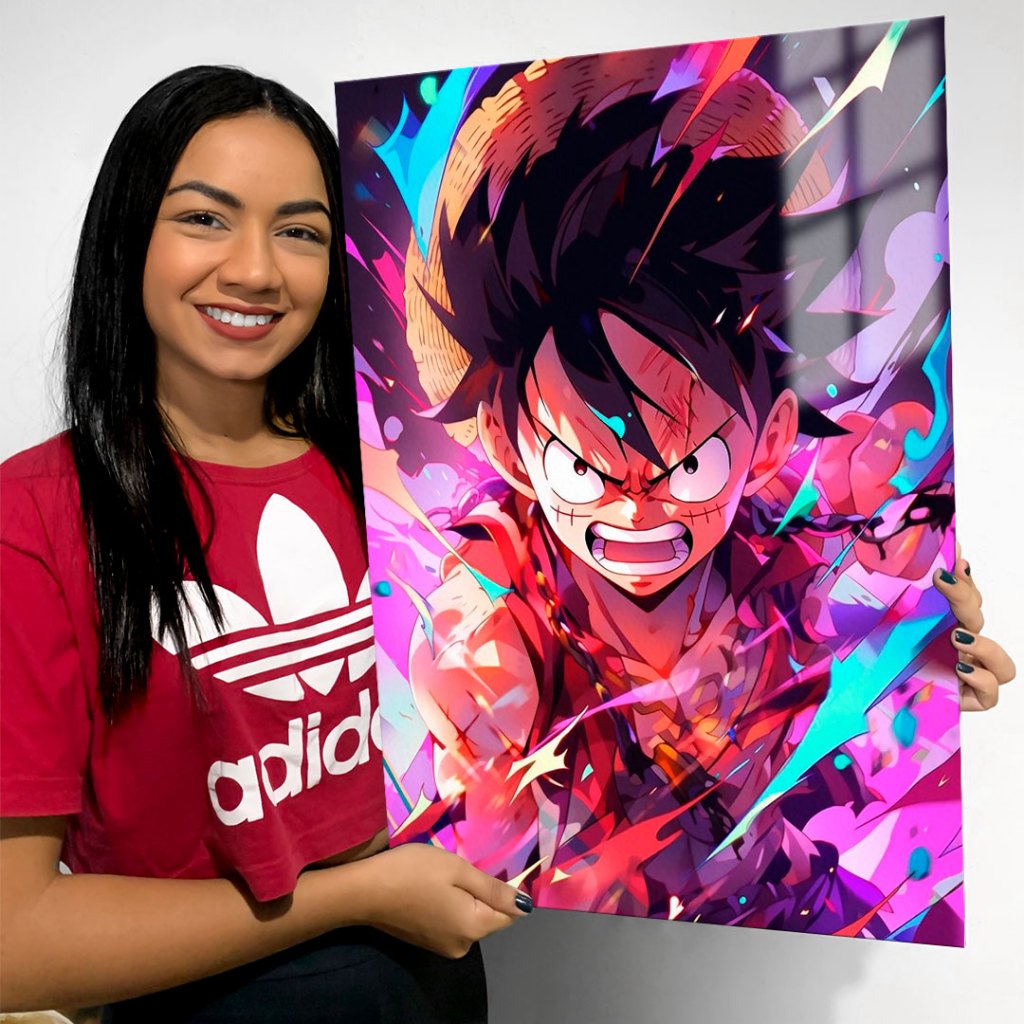 Quadro Luffy Cores, One Piece Sem Moldura e Com Laminação Premium ...