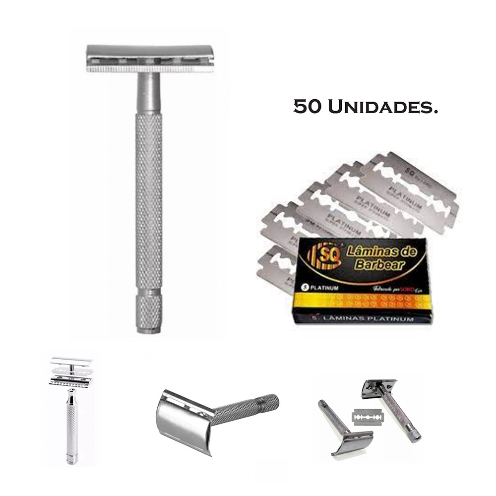 Kit Barbeador + 50 Laminas Egipicias de Barbear | Shopee Brasil