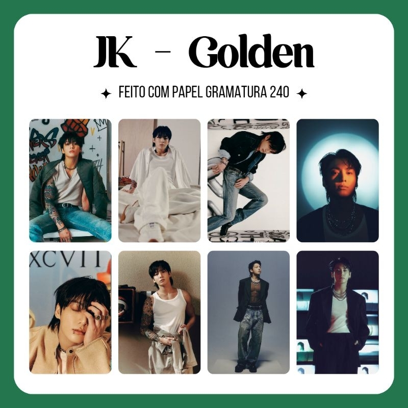 Kit Photocard Fanmade - JK GOLDEN - JUNGKOOK BTS KPOP ALTA QUALIDADE ...