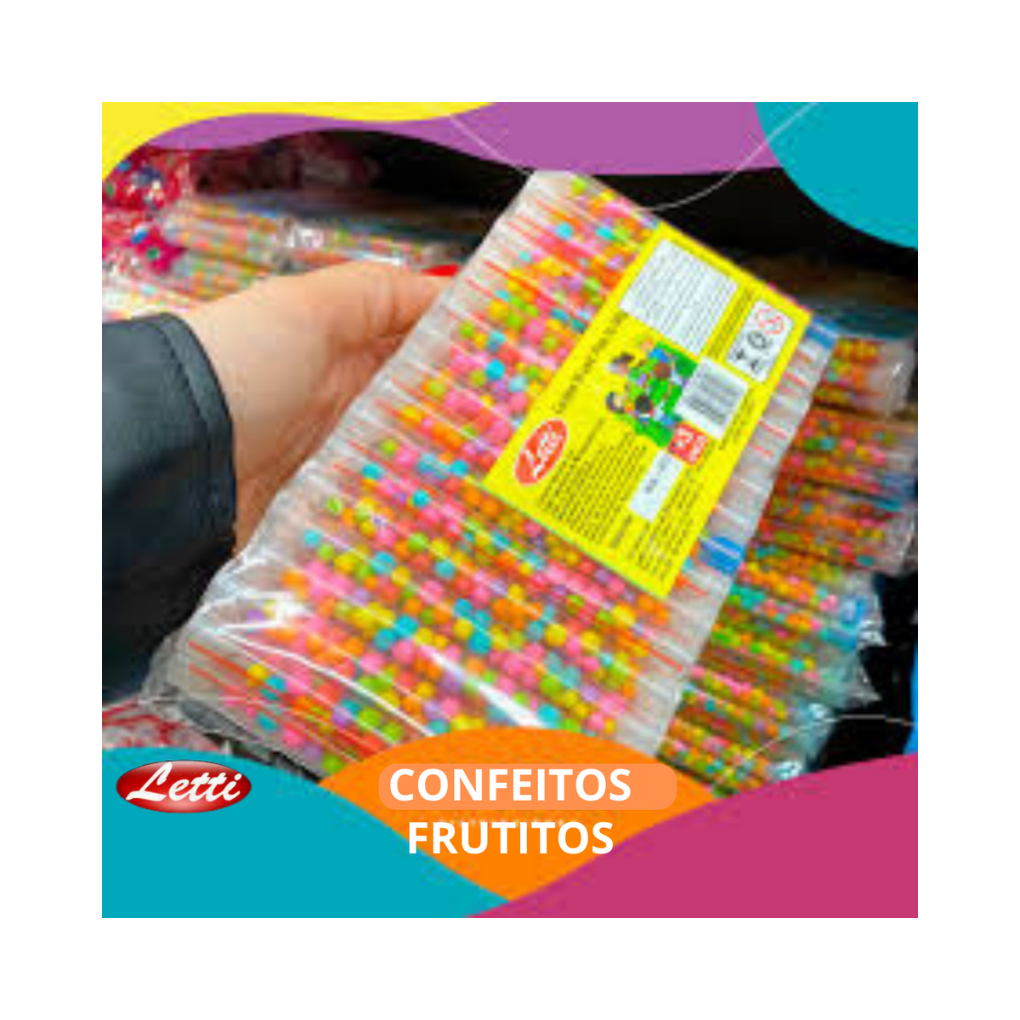 100 Tubetes c/Balinhas Doces Frutitos para Lembrancinhas de aniversário ...
