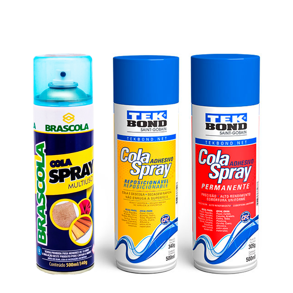 Cola Spray Adesivo Multiuso Reposicionavel Permanente 500ml Uso Geral ...