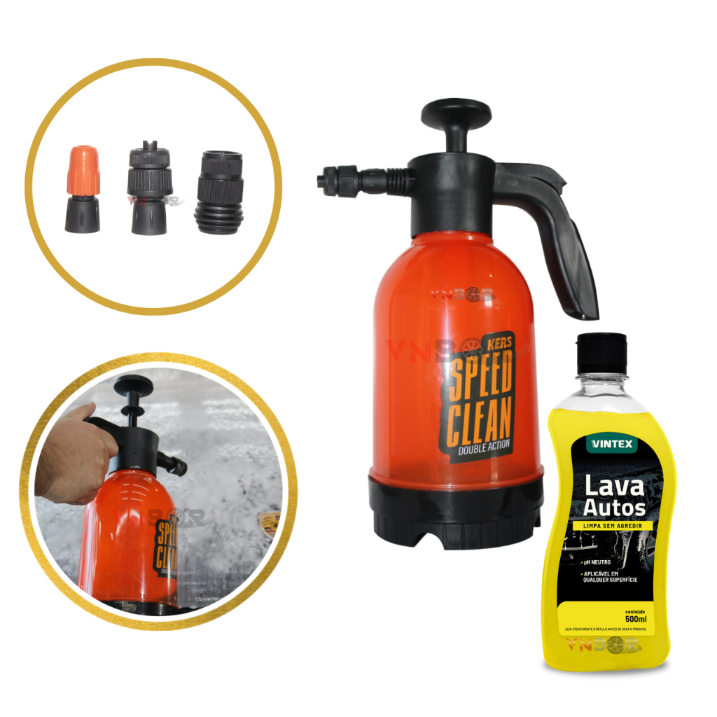 PULVERIZADOR MANUAL SPEED CLEAN GERADOR DE ESPUMA COM SHAMPOO LAVA ...
