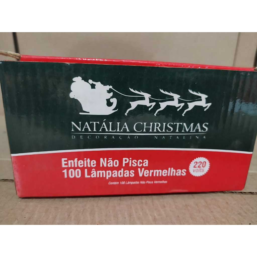 Enfeite Não Pisca 100 Lâmpadas Vermelhas 220v - Natália Christmas ...