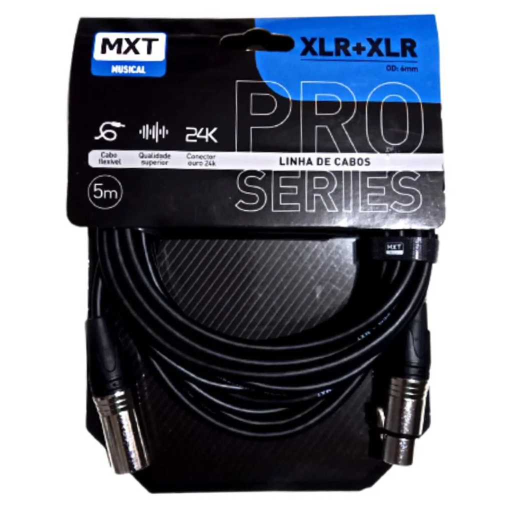 Cabo Mxt 5 Metros Aço, Cobre E Pvc xlr + Xlr Pro | Shopee Brasil