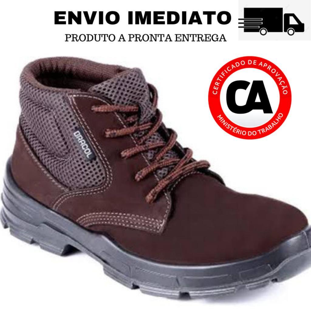 BOTINA DE SEGURANÇA ACOLCHOADA EM COURO NOBUCK BRACOL CA 48383 | Shopee ...
