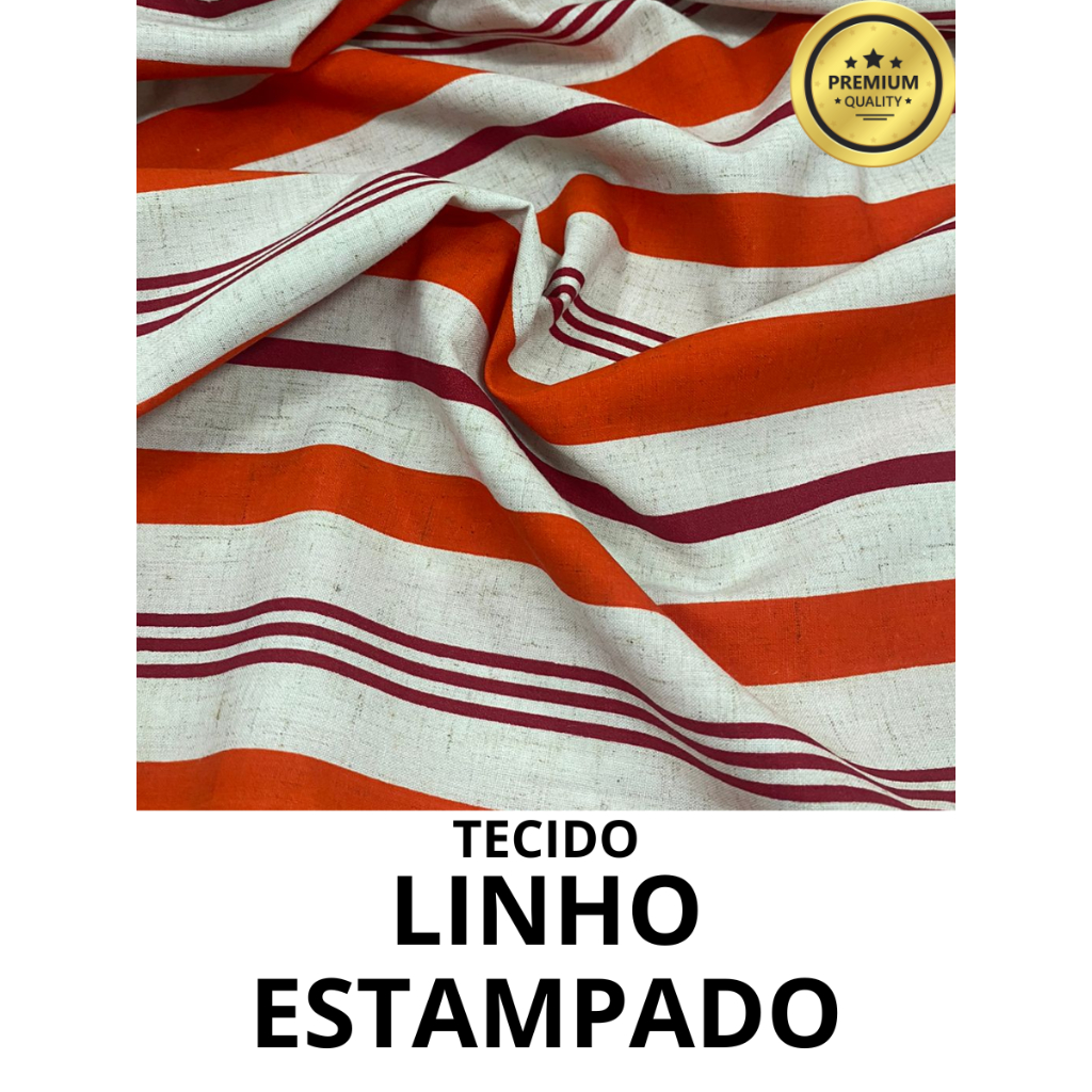 Tecido Linho Estampado Listrado Floral 1 metro (1,00x1,50) | Shopee Brasil