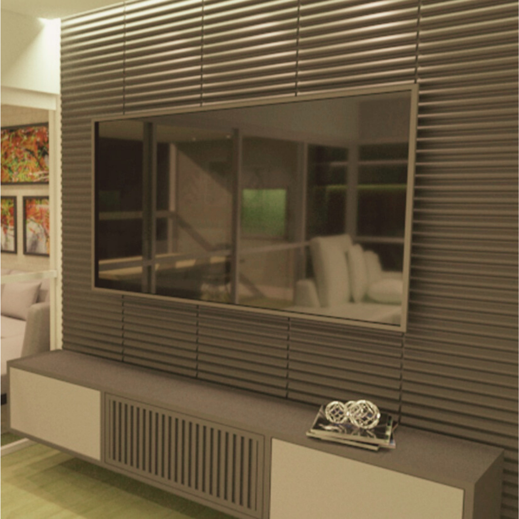 kit de 48 placas ripadas 3d autocolante preta cinza branca 50x50 cm | Shopee Brasil