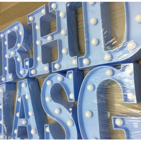 4 Unid Luminárias Led 3d Letra/ Número Azul 22cm Decoração | Shopee Brasil