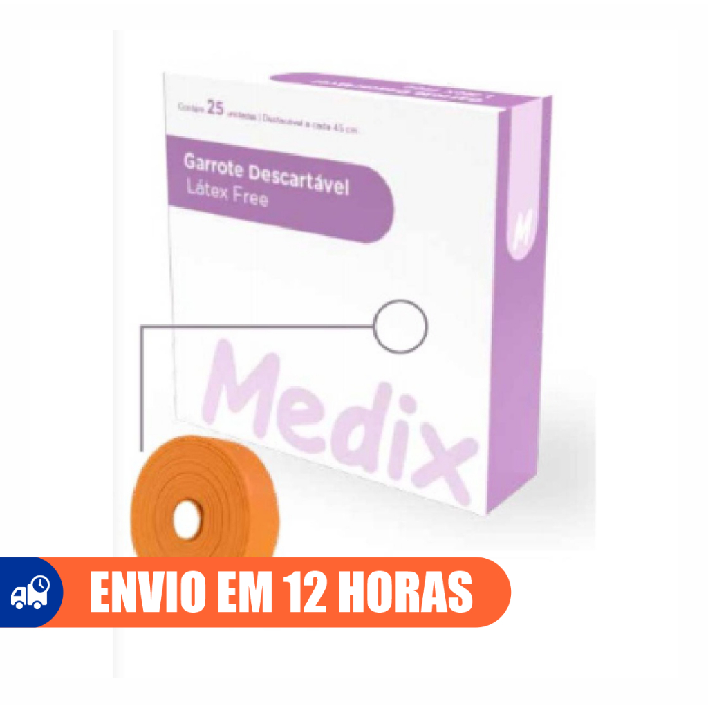 Garrote em Rolo Cx C/25 Tiras Coleta Sangue Torniquete Emergência ...