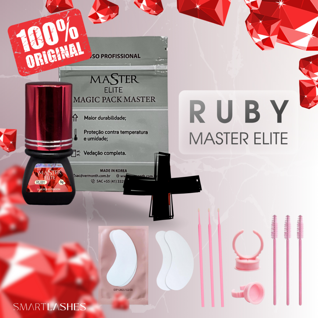 Adesivo Cola Master Elite Ruby 3ml para extensão de Cílios | Shopee Brasil