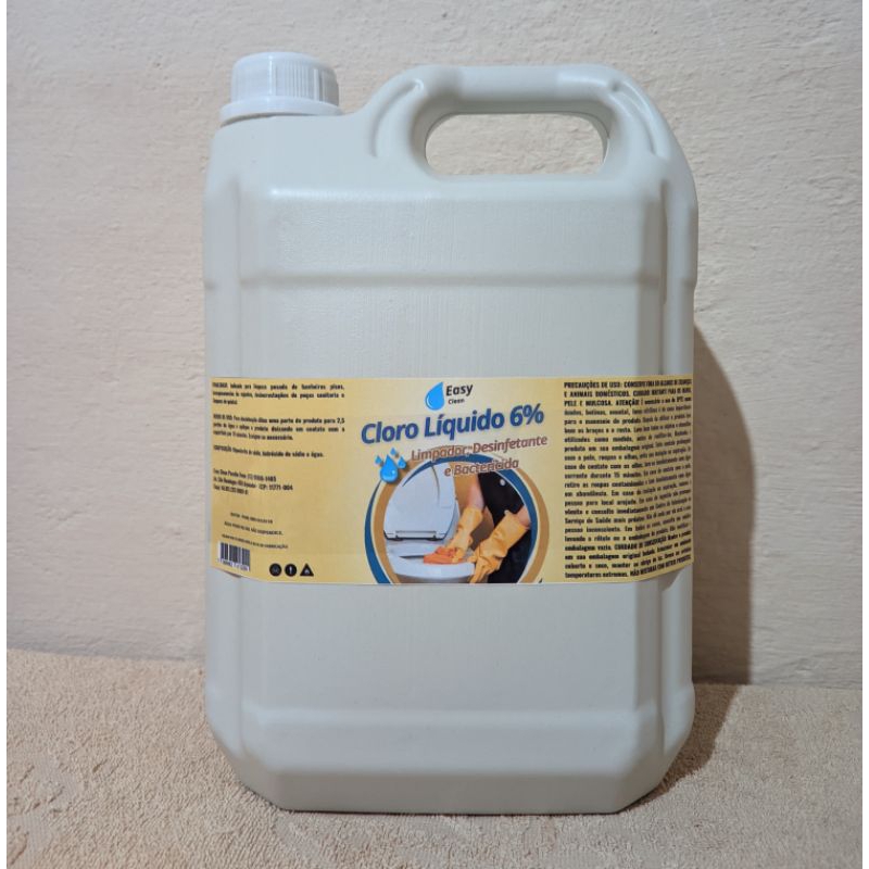 Cloro 6% 5l Hipoclorito de Sódio | Shopee Brasil
