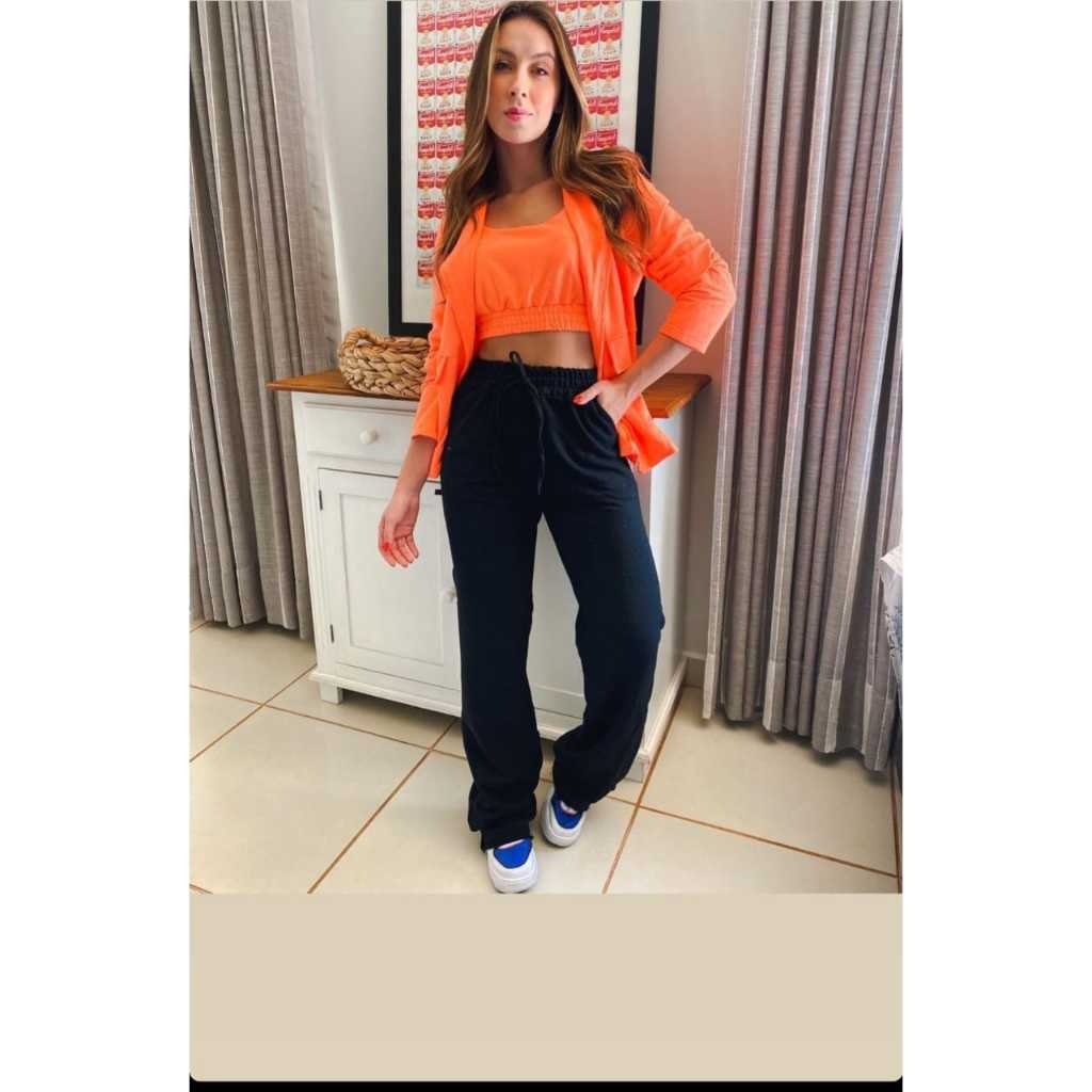 Calça Pantalona Moletinho Modelo Gringa super tendencia moda feminina ...