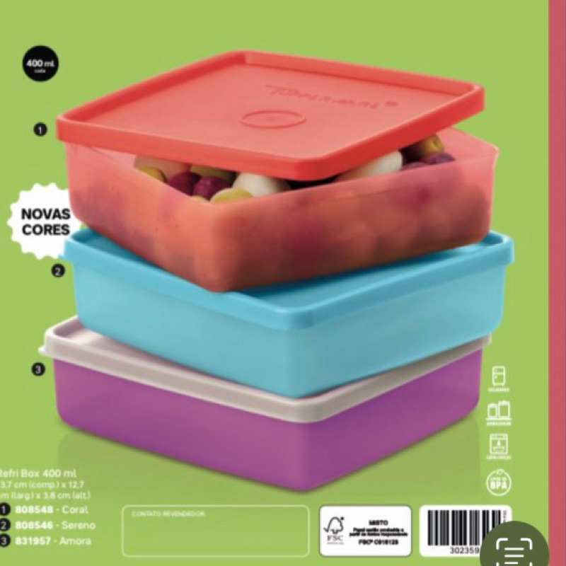 Tupperware Refri box 400ml | Shopee Brasil
