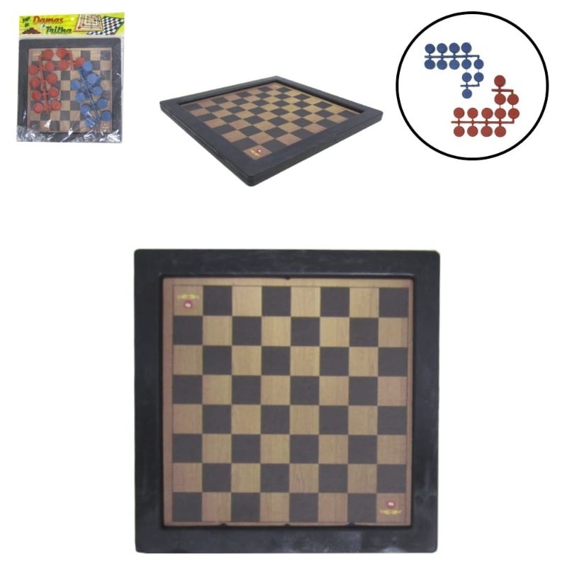 Jogo de tabuleiro dama e trilha 23 cm | Shopee Brasil