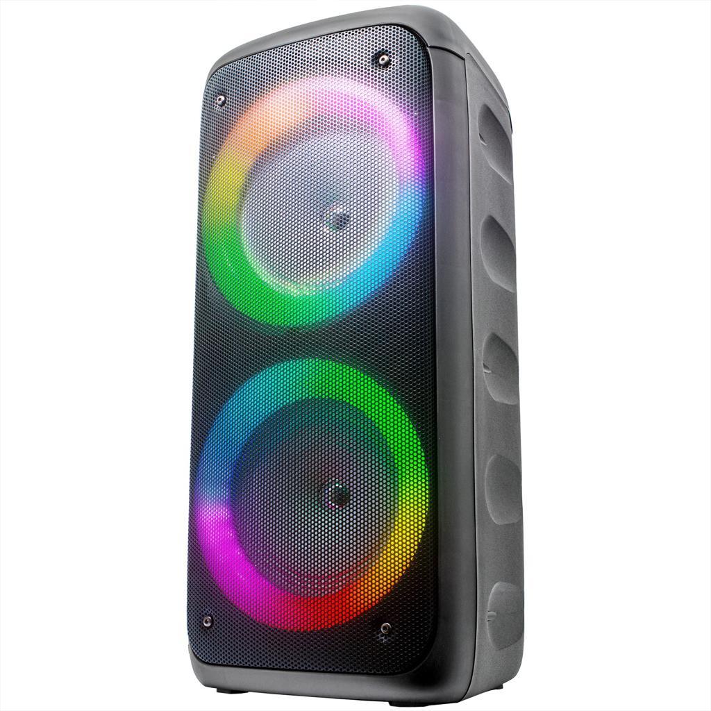 Caixa De Som Bluetooth Grande Speaker Amplificada LED RGB TWS Entradas USB SD MP3 Radio Fm 30W ...